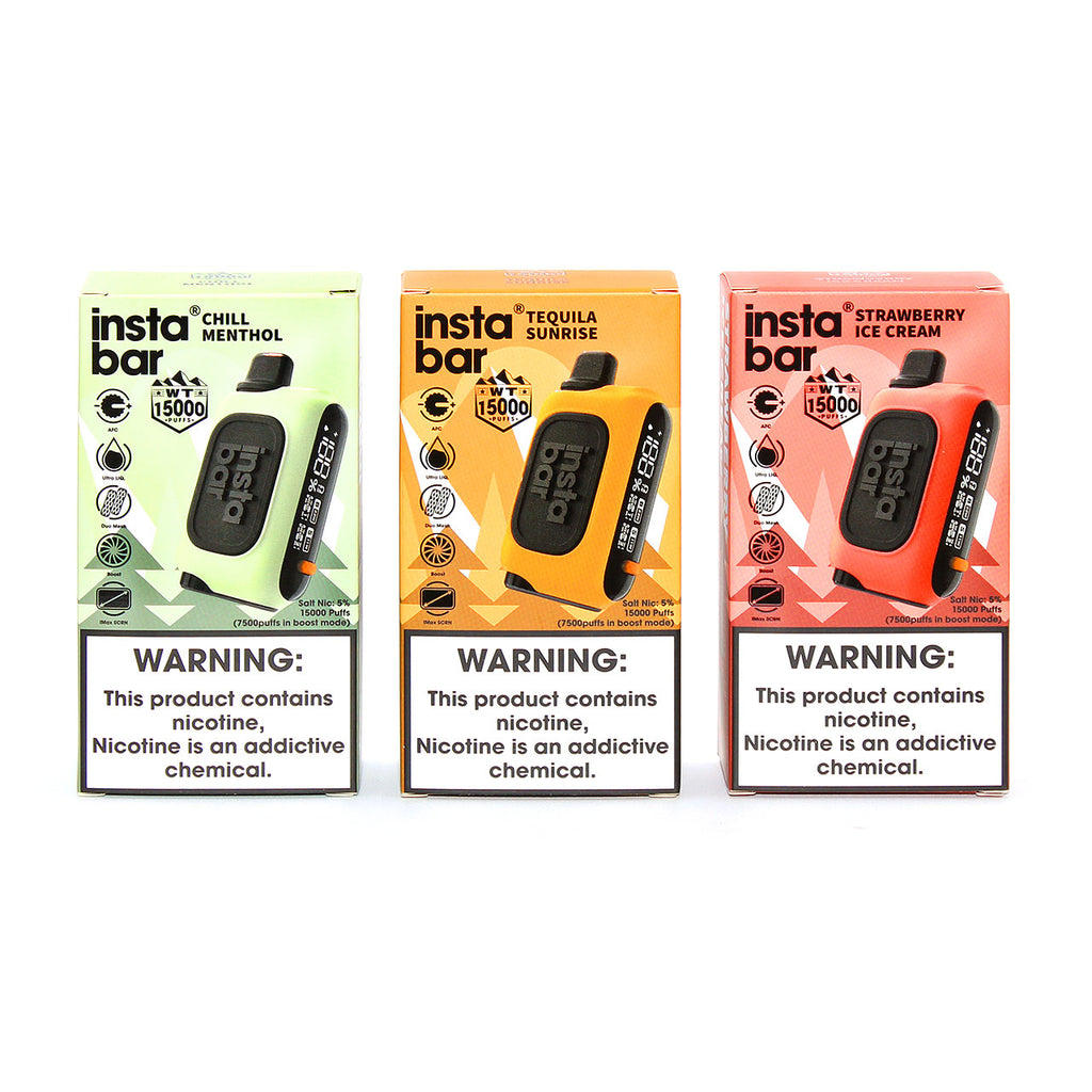 InstaBar WT15000 Smart Vape Disposable | $16.99 | Insta Bar WT15000 ...