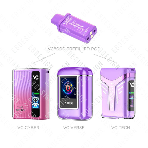 VECEE VC 8000 Disposable Vape | Cyber Kit | Tech Kit | Verse Kit | Pod ...